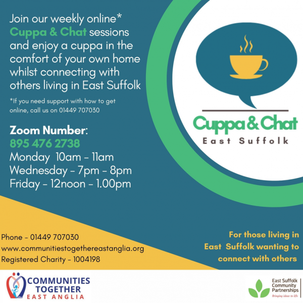 Cuppa and Chat sessions from the comfort of your own home